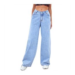 AFAZ New Trading UG Stretch-Jeans Modische Damen-Jeanshose mit geradem Bein vielseitige Hose