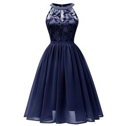ZWY A-Linien-Kleid Damen-Sommerkleid mit Neckholder