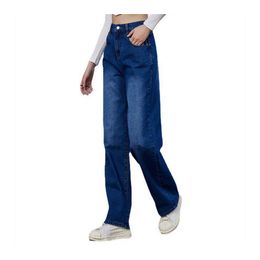 AFAZ New Trading UG Gerade Jeans Stretch-Jeans Damen Straight-Leg Jeans in klassischem Stil (Modische Straight-Fit Denim-Hose für Frauen) Geeignet für jeden Anlass