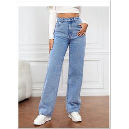 AFAZ New Trading UG Stretch-Jeans Damen Stretch-Jeans in Stone-Washed-Optik (Modische Damen-Jeans mit elastischem Bund) Bequeme Stretch-Denim-Hose für Frauen