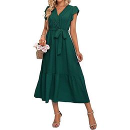 AFAZ New Trading UG Sommerkleid Kleid mit gepunkteter Spitze und Krawatte