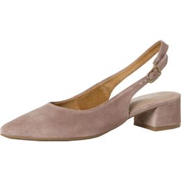 Tamaris Slingback-Pumps, Blockabsatz, Leder, für Damen, beige, 39