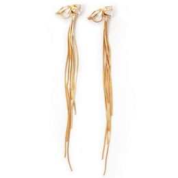Firetti Paar Ohrclips mehrreihig, elegant, vergoldet, mit Glassteinen, goldfarben|weiß