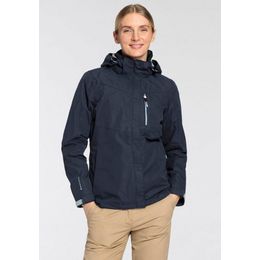 Killtec Funktionsjacke mit abzippbarer Kapuze, blau|grau