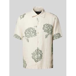 Marc O'Polo Regular Fit Leinenhemd mit Motiv-Print