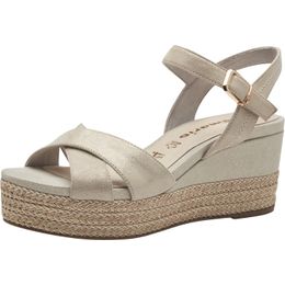 Tamaris Sandaletten, Schnalle, Leder, für Damen, beige, 41