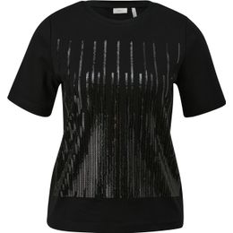 s.Oliver BLACK LABEL T-Shirt, Pailletten, Baumwolle, für Damen, schwarz, 36