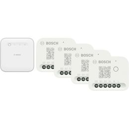 Bosch Smart Home Set mit Controller II und 4 Licht-/Rollladensteuerungen Smart-Home-Station, silberfarben|weiß