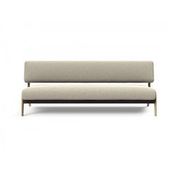 INNOVATION LIVING ™ 3-Sitzer Nolis Schlafsofa, Schlaffunktion, Couch, Bettsofa, Gästebett, große einheitliche Siztfläche, Eiche massivholz, Beige, beige