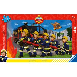 Ravensburger Puzzle Feuerwehrmann Sam, Unsere Retter im Einsatz, 15 Puzzleteile, Made in Europe, FSC® - schützt Wald - weltweit, bunt