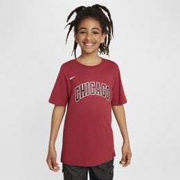 Chicago Bulls City Edition Nike NBA-T-Shirt mit Logo für ältere Kinder - Rot