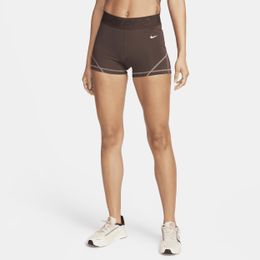 Nike Pro Shorts mit mittelhohem Bund für Damen (ca. 7,5 cm) - Braun