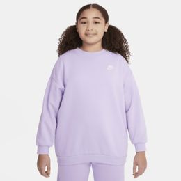 Nike Sportswear Club Fleece extragroßes Sweatshirt für ältere Kinder (Mädchen) (erweiterte Größe) - Lila
