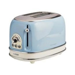 Ariete Vintage Toaster 155 hellblau, 810 Watt, für 2 Scheiben Toast Leistung: 810 Watt Kapazität: 2 Scheiben Toast Funktionen: Auftauen, Aufwärmen, Stopp-Taste Ausstattung: Brotzentrierung, Krümelschublade