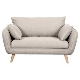 Miliboo Skandinavisches 2-Sitzer-Sofa beige mit Füßen aus massivem Buchenholz CREEP