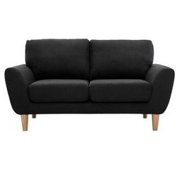 Miliboo 2-Sitzer Sofa mit Stoffbezug in dunkelgrauer ALICE