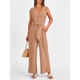 ZWY Playsuit Einfarbiger Sommer-Jumpsuit für Damen (Modischer