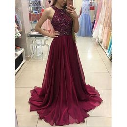 AFAZ New Trading UG Abendkleid Deluxe Damen Maxikleid Brautjungfer Neckholder Pailletten Verziert Abschlussball Hochzeit Dleiderfür Besondere Anlässe Bridesmaid Dress