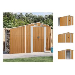 vidaXL Garten-Geräteschrank Gerätehaus Braun 277x93x179 cm Verzinkter Stahl