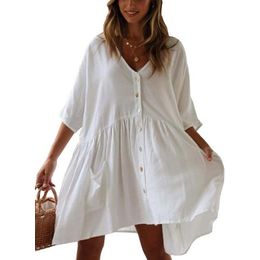 KIKI 2-in-1-Kleid Damen Kurzes Strandkleid Sommer Strandponcho Strandurlaub