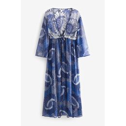 next Strandkleid Kimono-Maxikleid mit Bindegürtel – Petite (1-tlg)