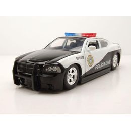 Jada Modellauto Dodge Charger Police 2006 weiß schwarz Fast & Furious Modellauto 1:24