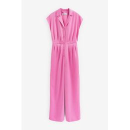 next Jumpsuit Satin-Overall mit weitem Bein und Gürtel (1-tlg)