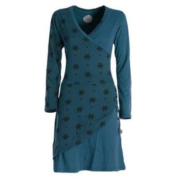 Vishes Jerseykleid Langarm Damen Jerseykleid aus Baumwolle mit Bändern und Blümchenmuster Goa