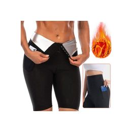 GOLDEN Bauchweg-Leggings Sauna Hose Schwitzhose zum Abnehmen Bauch Weg Shaper mit Taschen