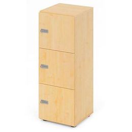 Hammerbacher Schließfachschrank ahorn V234L3/3/3/ZS, 3 Schließfächer 40,0 x 42,0 x 110,0 cm