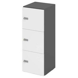 Hammerbacher Schließfachschrank grafit, weiß V234L3/G/W/ZS, 3 Schließfächer 40,0 x 42,0 x 110,0 cm