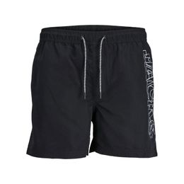 Jack & Jones JACK & JONES - Badeshorts JPSTFIJI JJSWIM DOUBLE LOGO in black, Gr.128