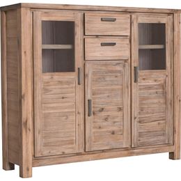 Highboard GUTMANN FACTORY "Tunis" Sideboards Gr. B/H/T: 160 cm x 140 cm x 45 cm, 2, beige (sandfarben) Highboards