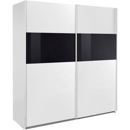 Schwebetürenschrank wimex "Bramfeld" Schränke Gr. B/H/T: 180 cm x 198 cm x 64 cm, 2 St., schwarz (weiß, absetzung schwarzglas) Schwebetürenschränke und Schiebetürenschränke Bestseller