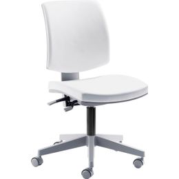 mayer Sitzmöbel Bürostuhl MAYER SITZMÖBEL Stühle Gr. B/H/T: 59 cm x 97 cm x 64 cm, Kunstleder KUBA, weiß (weiß, grau) Drehstühle