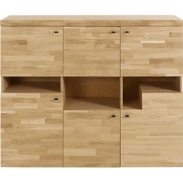 Hochkommode Home Affaire "Divupe" Sideboards Gr. B/H/T: 138 cm x 114 cm x 35 cm, braun (eiche) Türkommode Türkommoden