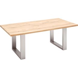 Esstisch MCA furniture "Greta" Tische Gr. B/T: 220 cm x 90 cm, Gerade Kante, braun (balkeneiche, edelstahl gebürstet) Esstisch Holz-Esstische Rechteckiger