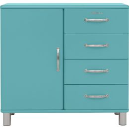 Kommode Tenzo "Malibu" Sideboards Gr. B/H: 98 cm x 92 cm, 4, blau (lagoon blue) Kommode