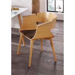 Stuhl Inosign "SWING" Stühle braun (eichefarben, schwarz braun) 4-Fuß-Stuhl Armlehnstuhl Esszimmerstuhl Küchenstühle Stühle