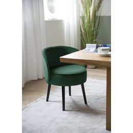 Esszimmerstuhl Fink "JAMIE" Stühle Gr. B/H/T: 59 cm x 75 cm x 57 cm, Samtvelours VELVET, grün (grün velvet) Küchenstühle