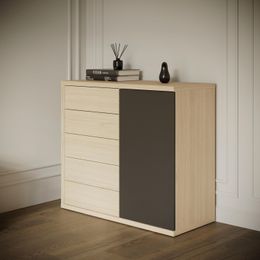 Kommode TemaHome "Hugo" Sideboards Gr. B/H/T: 113 cm x 113 cm x 50 cm, 5, grau (eichfarbig, grau) Kommode