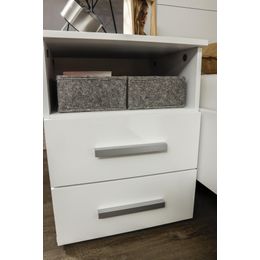 Nachtkommode Rauch "Koluna" Sideboards Gr. B/H/T: 47 cm x 62,0 cm x 42,0 cm, 2, weiß (alpinweiß, hochglanz weiß) Nachtkonsolen und Nachtkommoden