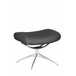 Fußhocker stressless "London" Hocker Gr. B/H/T: 54 cm x 42 cm x 41 cm, Leder BATICK, Star Base-Standard Base, schwarz (black batick) Fußhocker