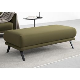 Sit & More Hockerbank SIT&MORE "Scandia" Hocker Gr. B/H/T: 147 cm x 48 cm x 68 cm, Struktur weich, Mit schwarzen matten Metallfüßen, grün (olive) SitMore