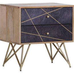 Kommode GUTMANN FACTORY "Lennon" Sideboards Gr. B/H/T: 60 cm x 60 cm x 40 cm, 2, schwarz (natur, schwarz) Schubladenkommode Schubladenkommoden