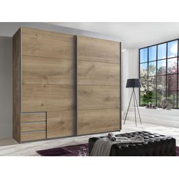 Schwebetürenschrank wimex "Seattle" Schränke Gr. B/H/T: 225 cm x 208 cm x 64 cm, 2 St., braun (plankeneiche, nachbildung) Schwebetürenschränke und Schiebetürenschränke