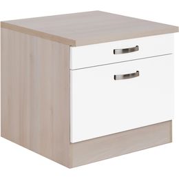 Unterschrank Optifit "Elm" Schränke Gr. B/H/T: 60 cm x 56,8 cm x 60 cm, weiß (weiß, akaziefarben) Unterschränke Schränke