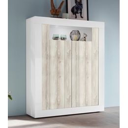 Highboard Lc "Urbino" Sideboards weiß (weiß hochglanz, pinienfarben weiß) Highboards