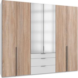 Kleiderschrank wimex "New York" Schränke Gr. B/H/T: 270 cm x 236 cm x 58 cm, 6 St., weiß (weiß,struktureichefarben hell, spiegel) Kleiderschränke
