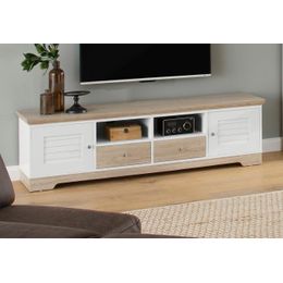 Lowboard Home Affaire "Ramon" Sideboards Gr. B/H/T: 160 cm x 45 cm x 35 cm, 2, weiß (weiß, eiche) Lowboards